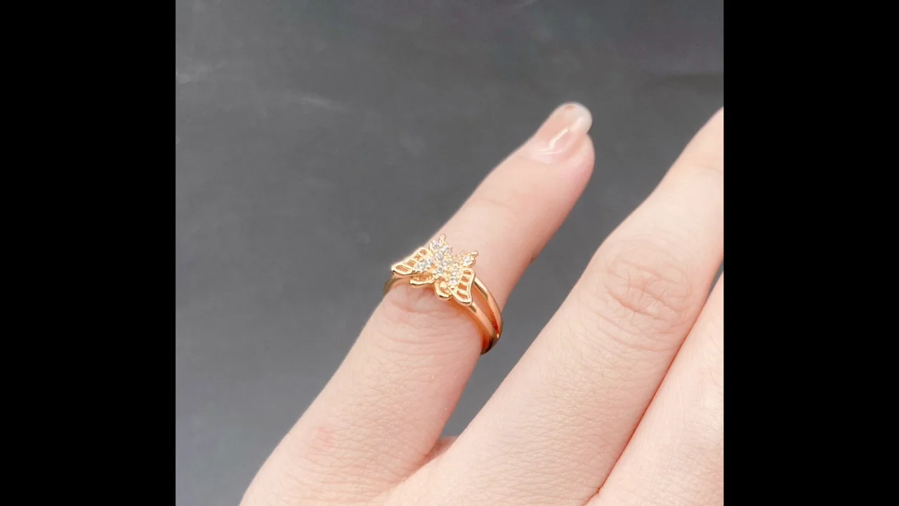 In Stock 18k Gold Children Toy Ring Fashion Big Diamond Engagement Ring ...