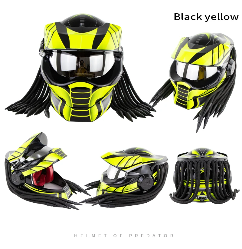 Predator Helmet Retro Motorcycle Helmet Full Face Iron Warrior Man ...