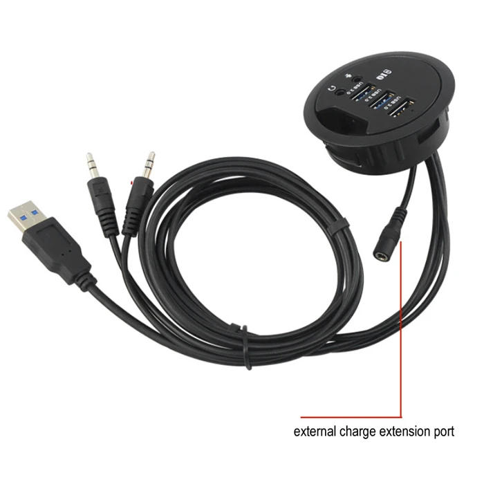 Usb Desk Hub Usb3.0 Hub With 4 Port Usb3.0 Headphone/mircophone Adapter ...