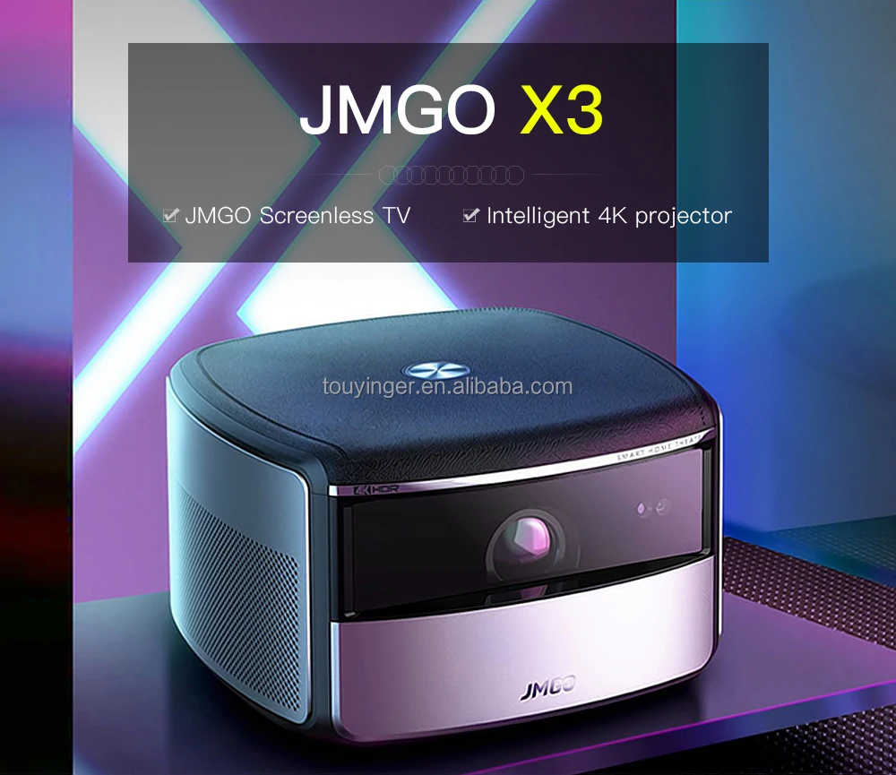 JMGO X3 4K Home Theater Projector, 1500 ANSI Lumens, Android 9.0 ...
