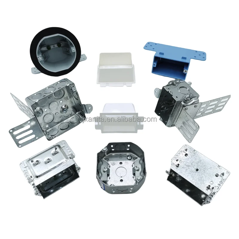 2-gang Square Switch Plastic Wiring Box Junction Box Outlet Box Grey ...