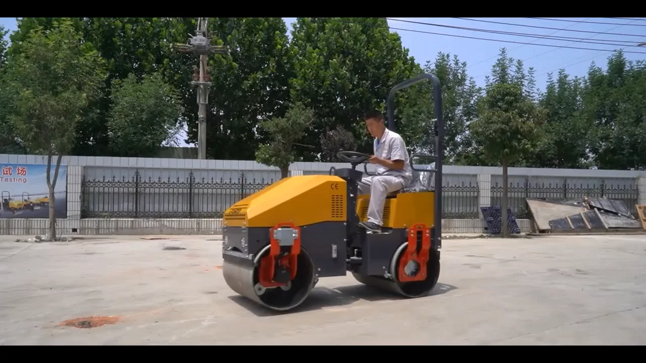Ride On Compact Road Roller 1000kg Double Drum Road Roller Vibratory ...