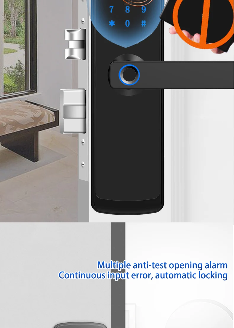 Smart Lock Biometric Intelligent Electronic Fingerprint Smart Lock Door ...