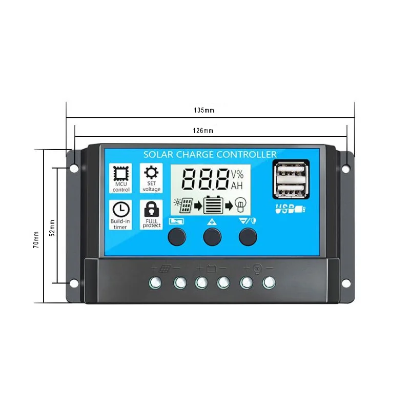 Solar Charge Controller 40a 50a 60a Solar Panel Regulator Pwm Lcd ...