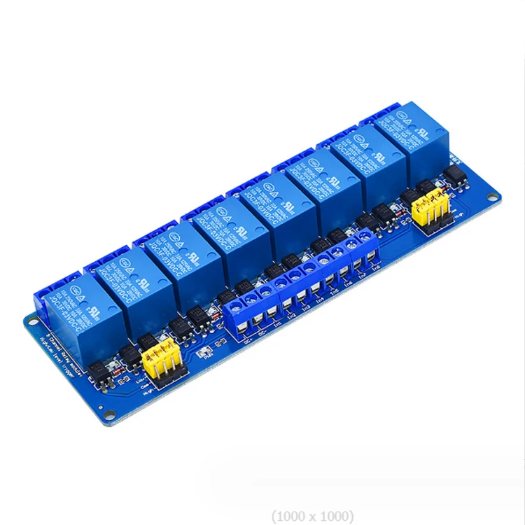 12v 8 Way Electromagnetic Relay Module High And Low Level Trigger Plc ...