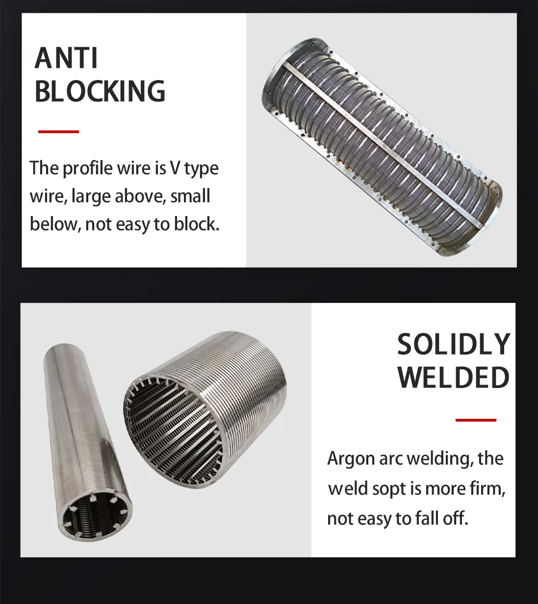 China High Pressure Stainless Steel Wedge Wire Mesh Filter Tube Johnson ...