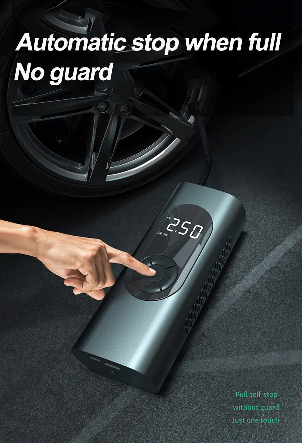 Automatic Rechargeable Tire Inflators Electric Mini Wireless Digital ...