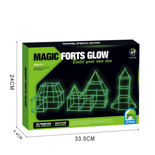 Fun Glow Forts Tent For Kids - 87pack Stem Toys Glow In The Dark Fort ...
