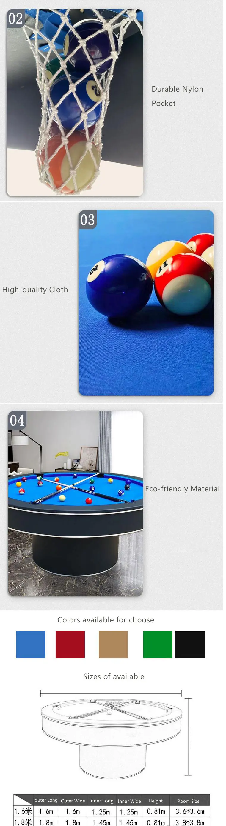 Dining Pool Table - Modern Luxury 7ft, 8ft, 9ft Billiards