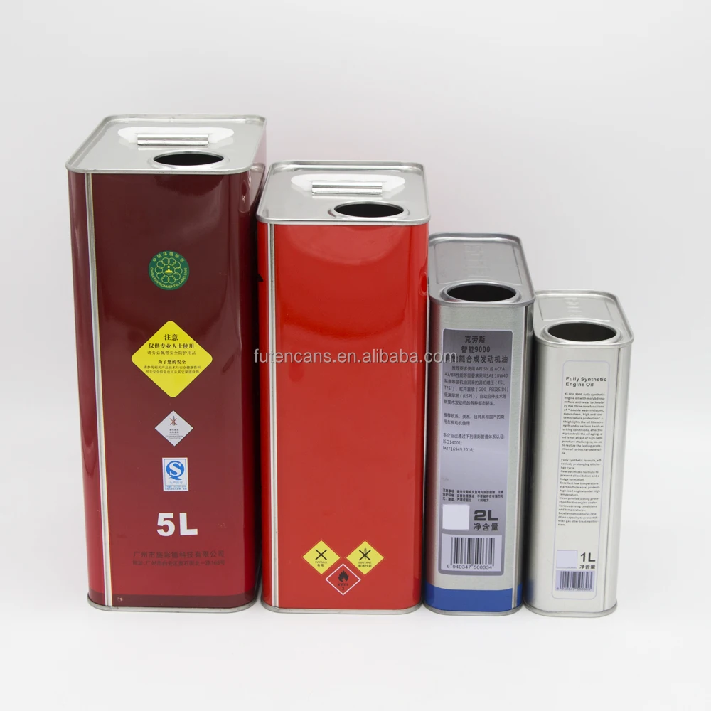 5l Square Tin Container Can With Plastic Cap For Glue/engine Oil ...