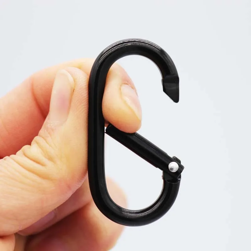 Snap Hook Small Carabiner Black Steel Oval Carabiner
