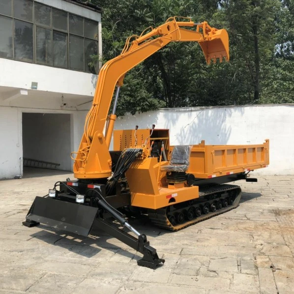 Crawler Dumper 5 Ton-12 Ton Mini Loader Truck with Grapple Bucket Crane ...