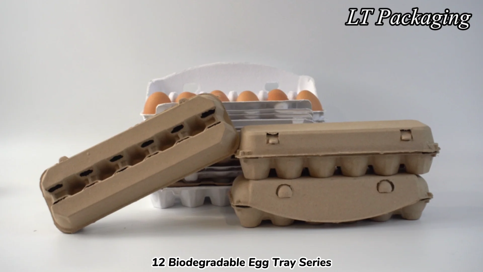 Customized Eco-friendly Egg Tray Carton With Lid Pulp Molding 12 Eggs Cartons Tray Box For ...