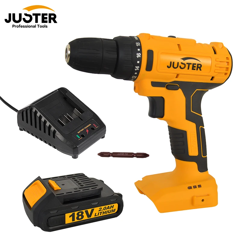 2022 JUSTER 18V Cordless Drill - Fast Charging & Adjustable Torque