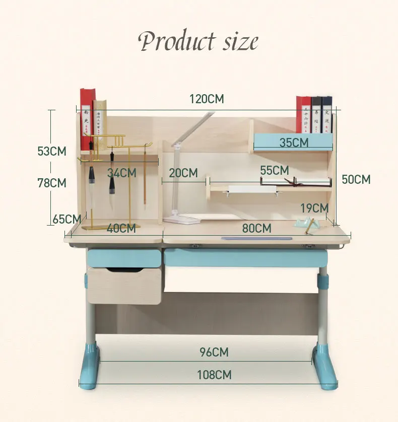 Height Adjustable Ergonomic Smart Study Table and Chair With Big ...