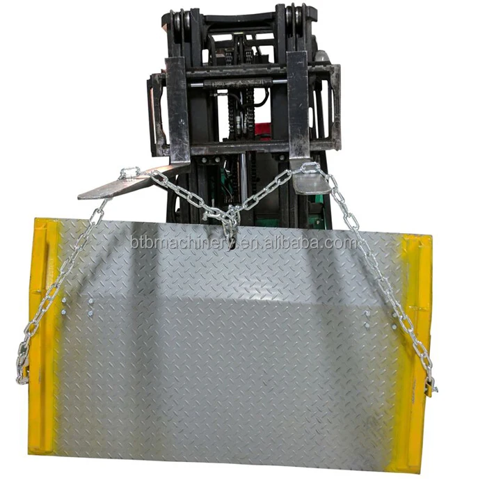 Steel Truck Loading Dock Plates Ramp With Handles and Side Curbs ...