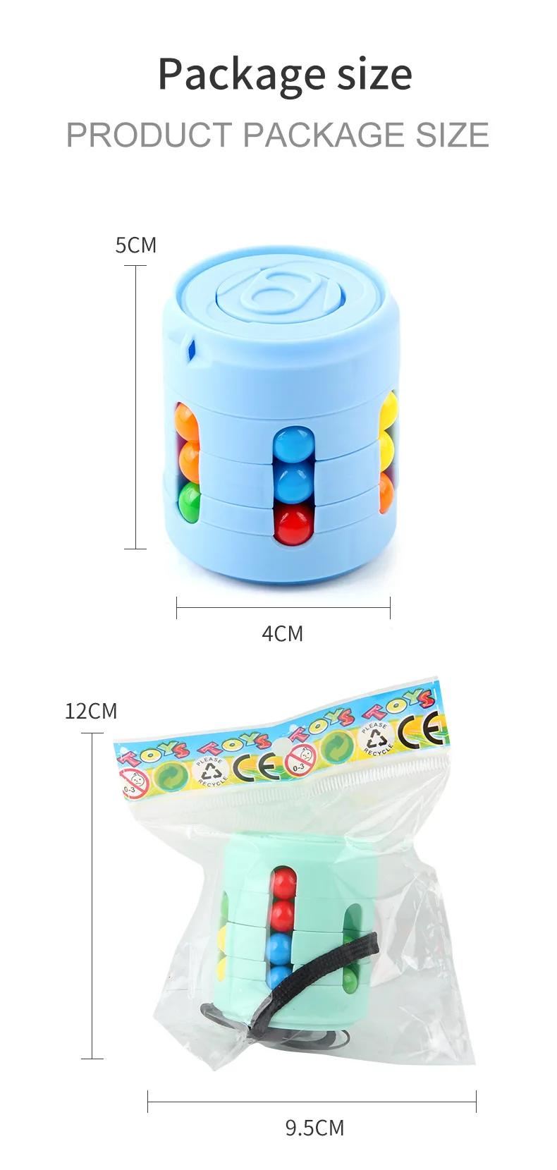 Kids Magic Bean Rotating Fidget Toy - Stress Relief Mini Cube