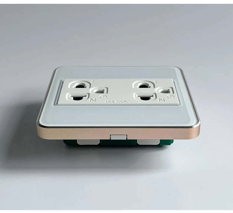 Eu Wall Socket 86 Standard 250v ~ White Black Tempered Glass Vn Thai ...