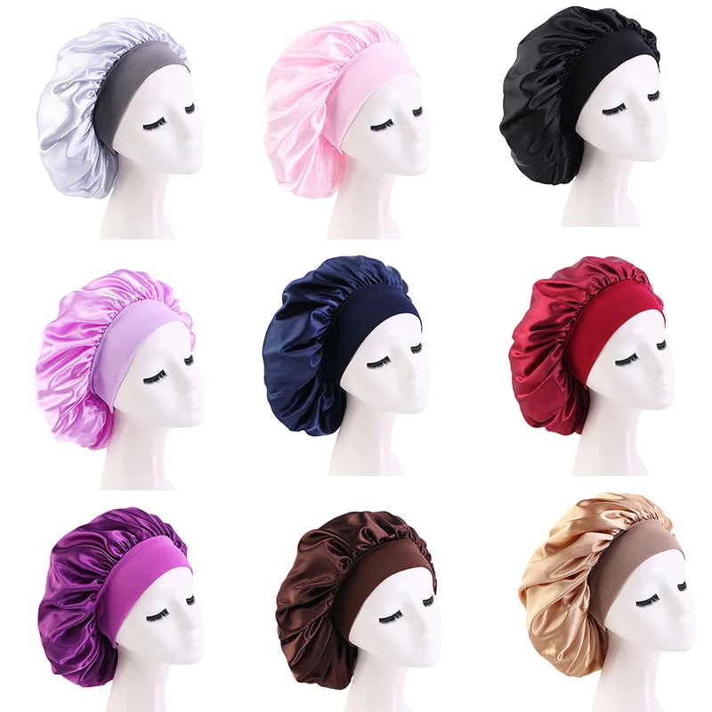 Custom Logo Long Large Braid Hair Head Sleeping Stain Bonnets And Satin ...