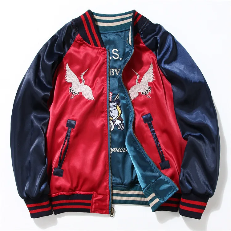 Baseball Reversible Embroidered Bomber Jacket For Men - Buy Bomber ...