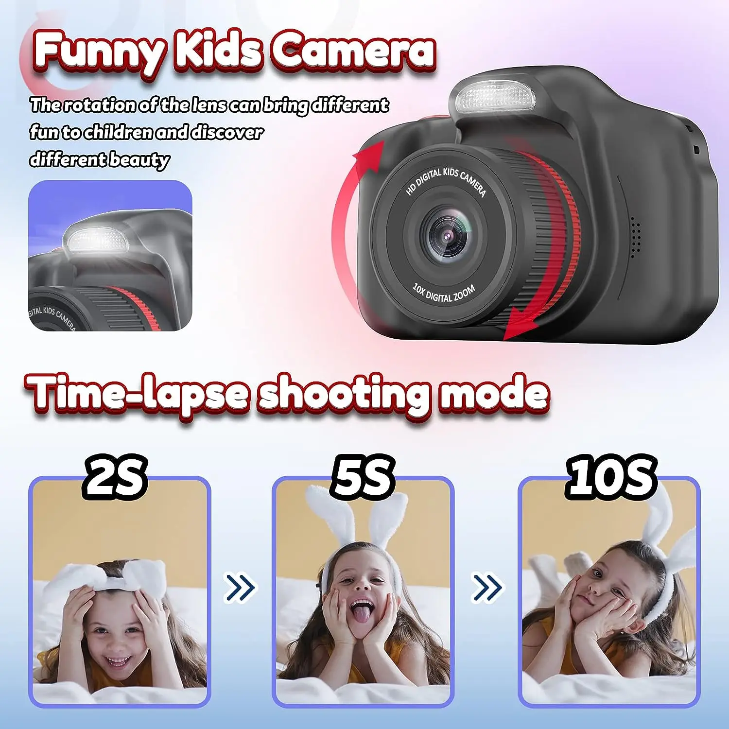X2pro Mini HD SLR Digital Camera - 10X Zoom & 2.4" Screen