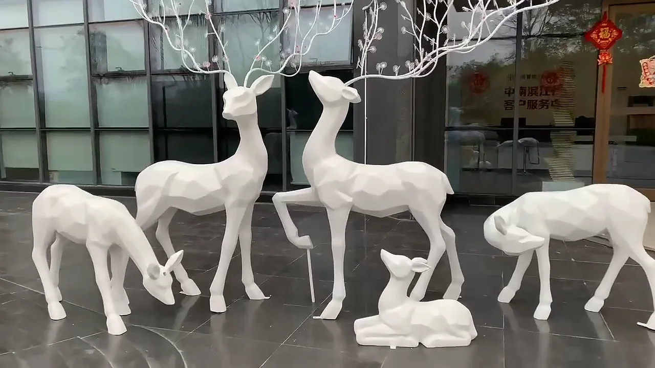 Garden Life Size Custom Animal Sculpture Fiber Glass Sika Deer ...