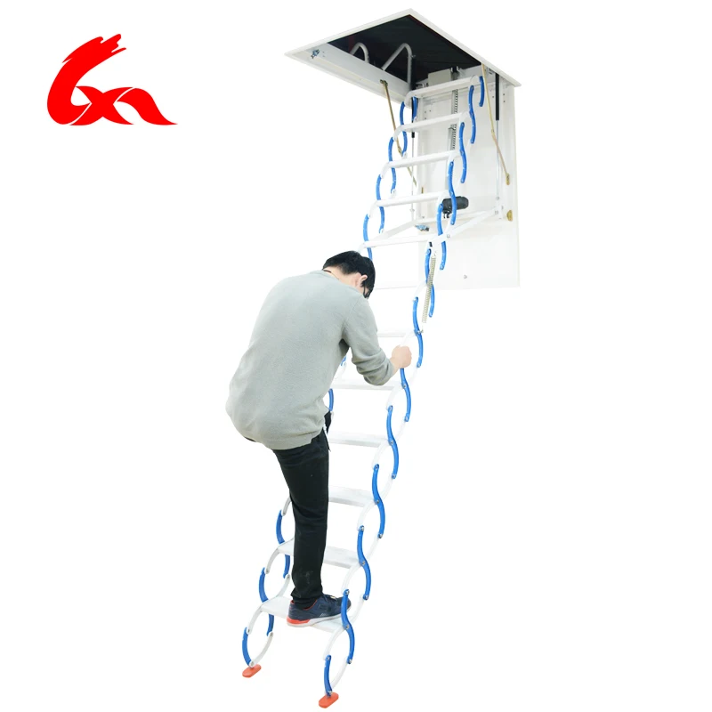 Standard Steel Retractable Automatic Telescopic Attic Ladders/remote ...