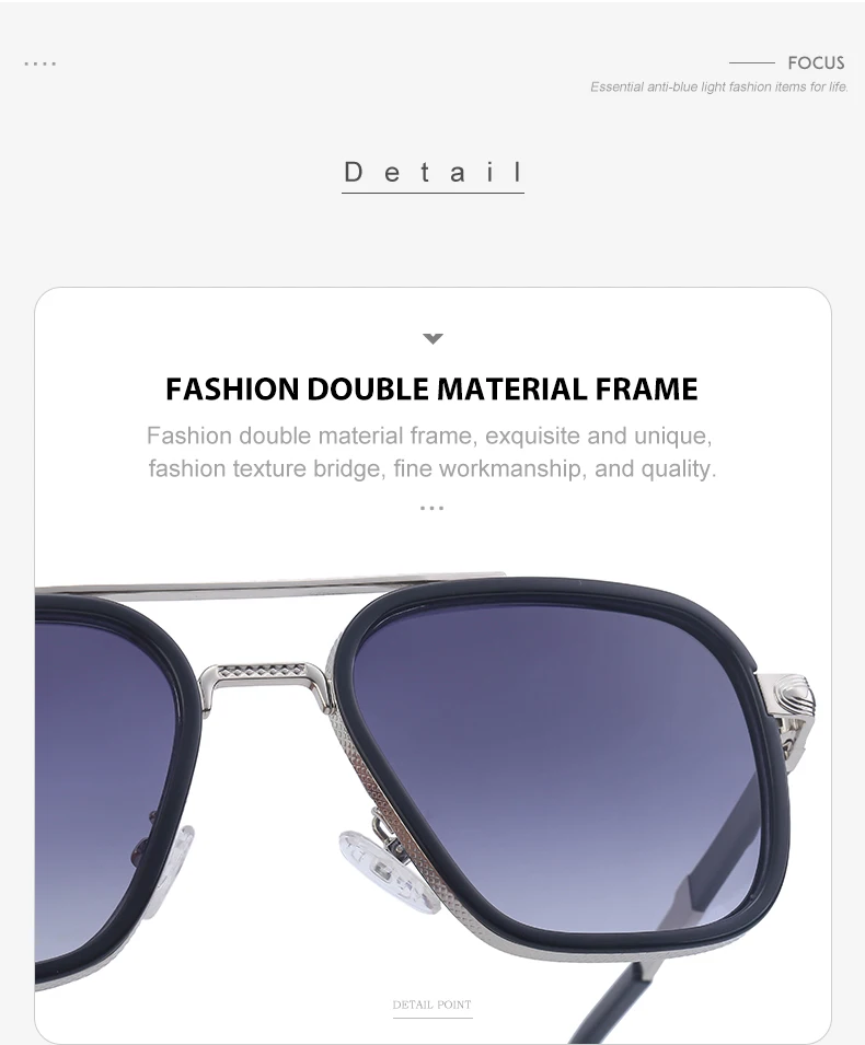Luxury Brand Double Bridge Metal Sunglasses Woman Men Alloy Frame Polit ...