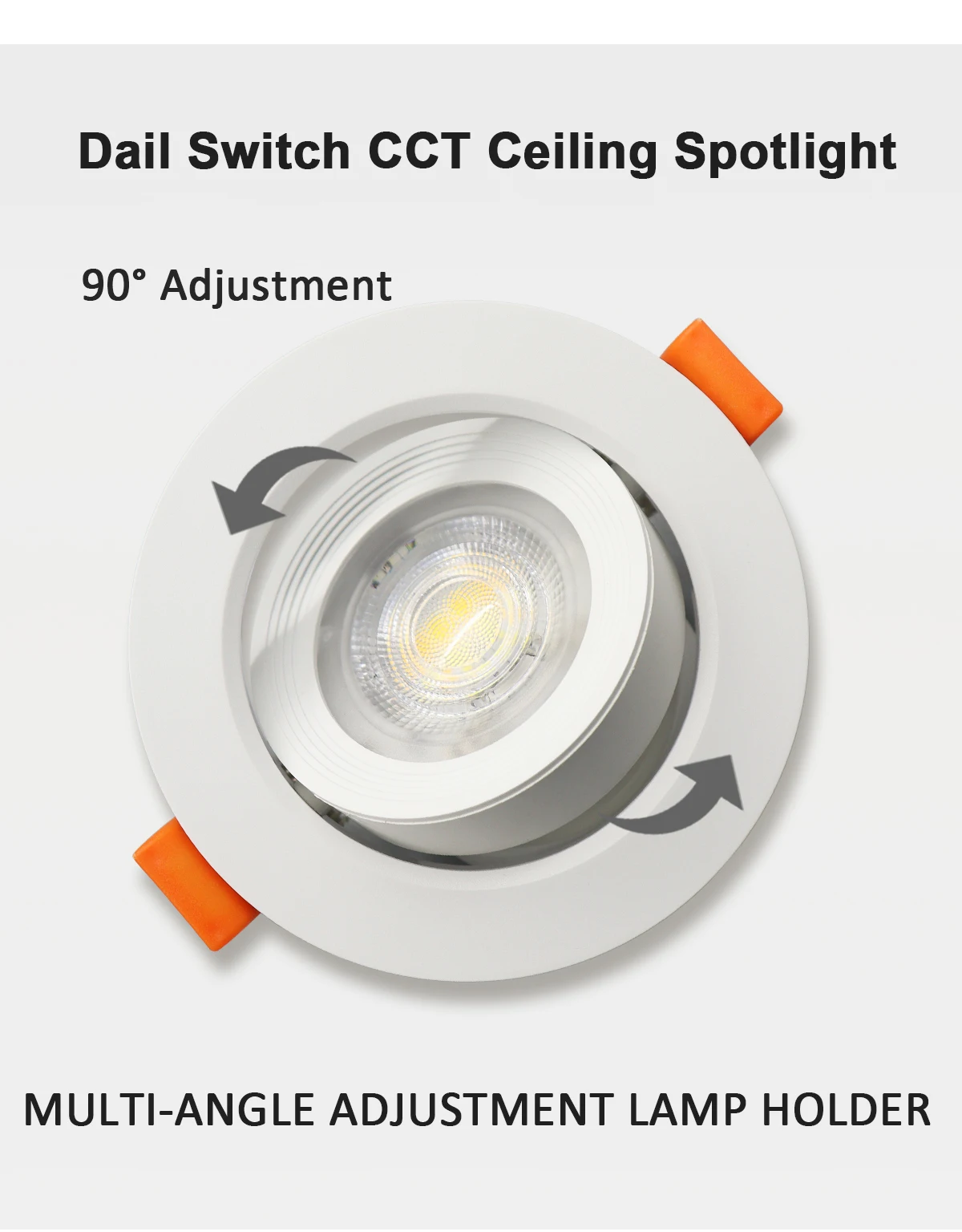 LED 3CCT Ceiling Spotlight AC100-240V 7W Dial Switch 3CCT Change IP20 ...