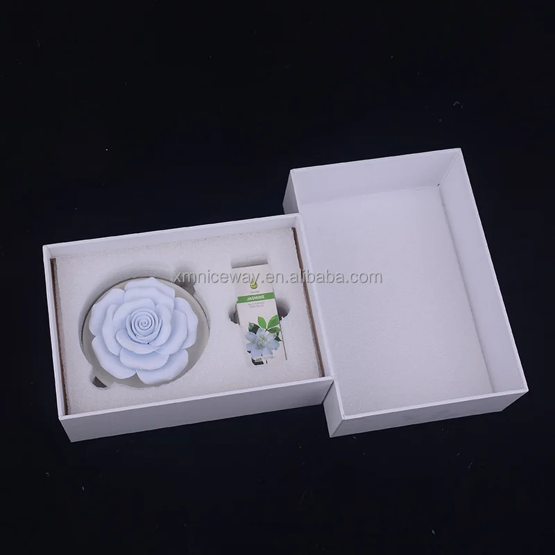 Modern Eco-friendly Ceramic Flowers Reed Diffuser Gift Box Packing ...