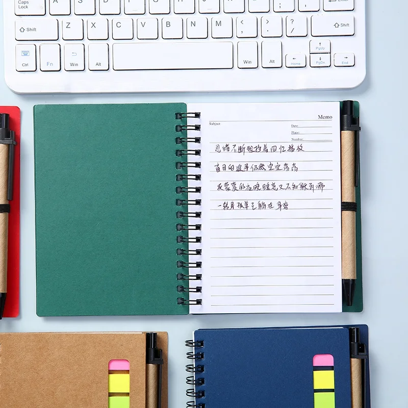 Customizable Logo Spiral Notebook with Sticky Notes Tabs