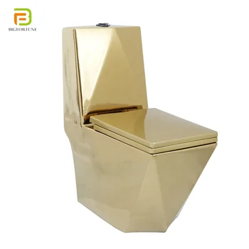 Sanitary Ware Golden Color Toilet Bowl Bathroom Dual Flush Siphon Flush ...