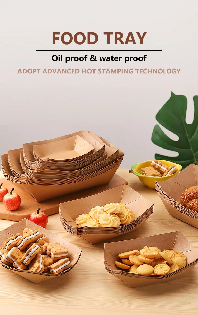 Biodegradable Boat Disposable Tray Boat Shape Serving Food Tray Street ...