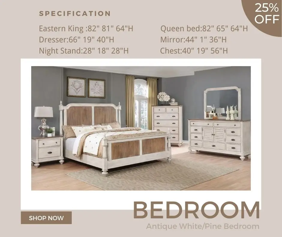 Crushed Diamond Bedroom Set - Stylish & Comfortable