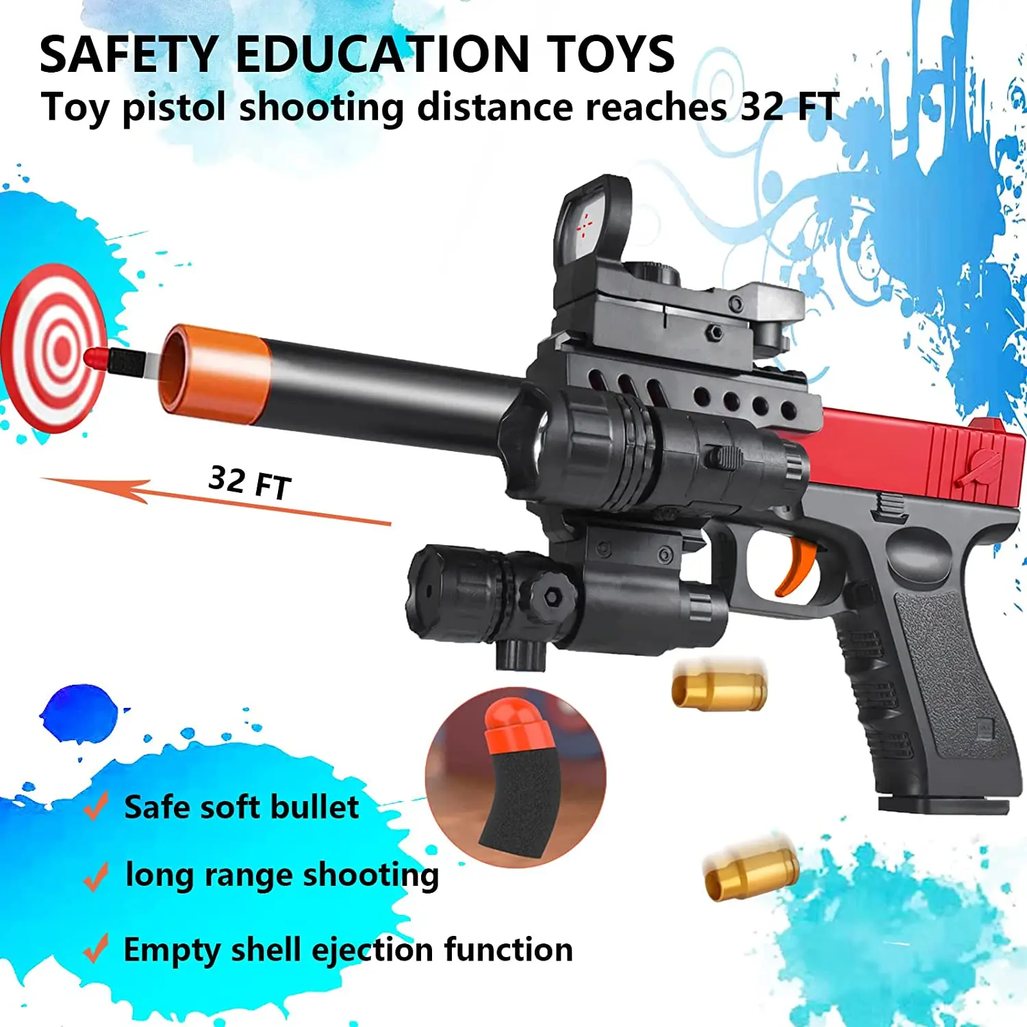 Hot Selling G18 Soft Bullet Toy Gun Pistol with Shell Ejection ...