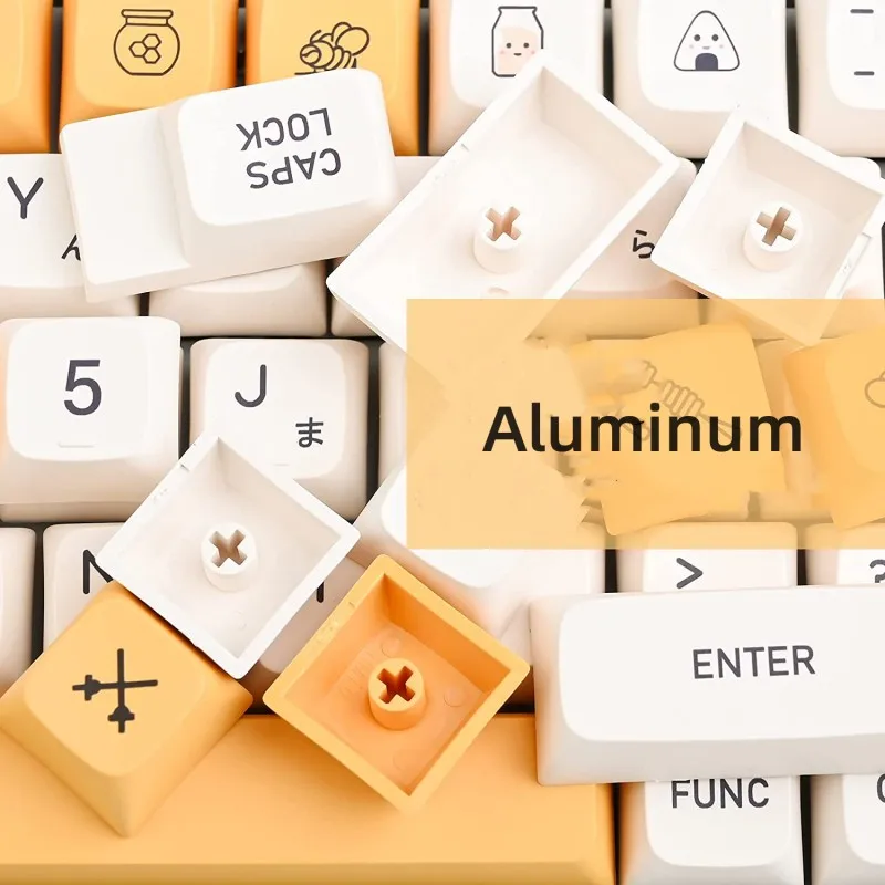 Aluminum XDA Honey Milk Keycaps Japanese Bee Keycap 140-Key Set for ...