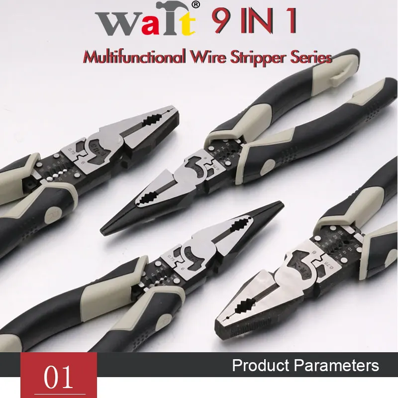 Wait 9-in-1 Multi-functional Stripping Crimping Industrial Steel Wire ...