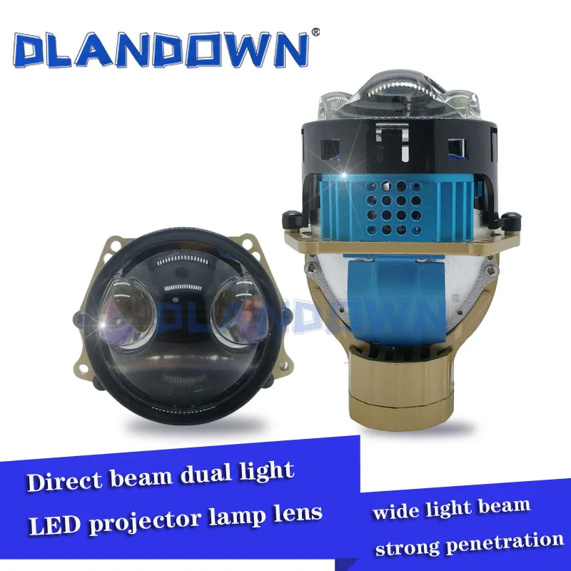 DLAND HMB 3-inch Biled LED Projector Lens Two Reflectors Dual Direct ...