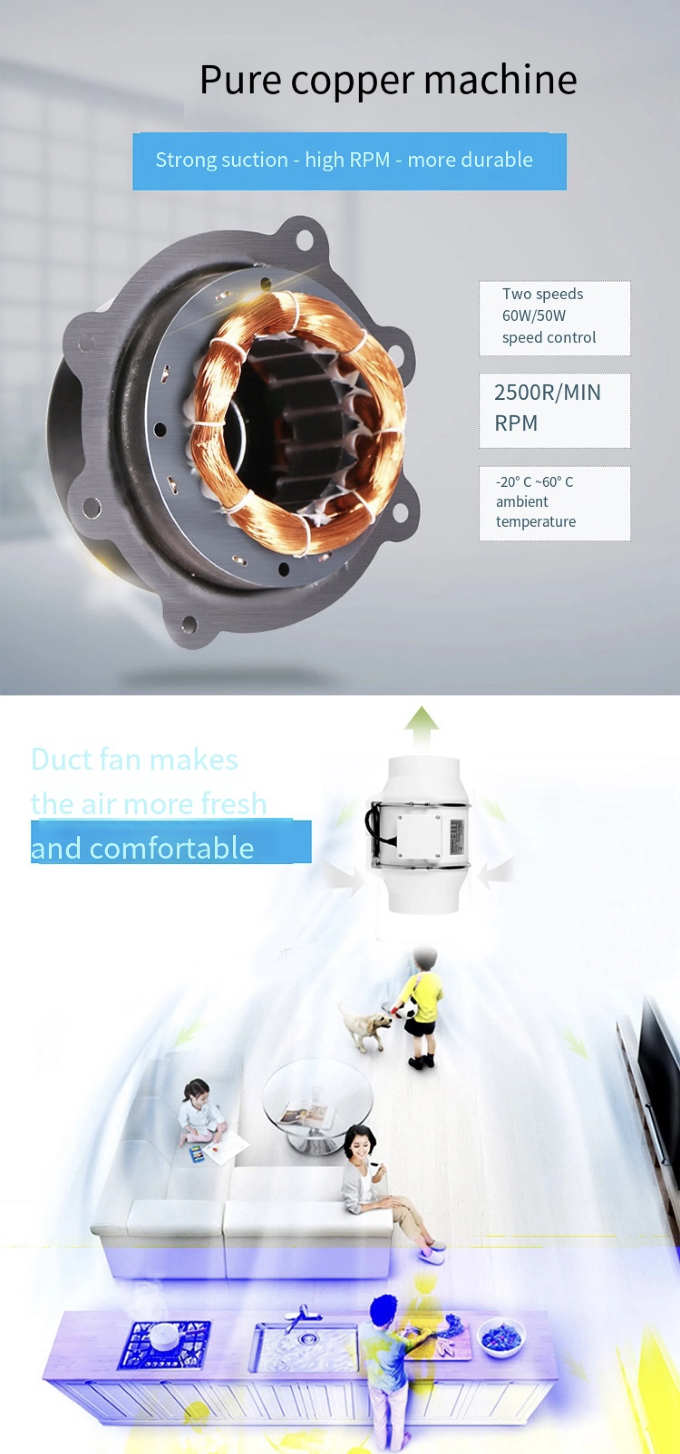 Laboratory Accessories Duct Fan Ventilation Exhaust Fan For Bathroom ...
