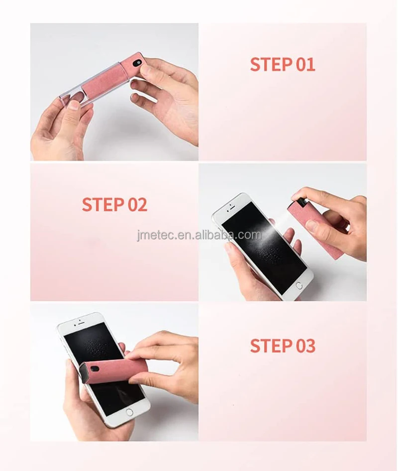 Portable 3 in 1 Microfiber Mini Spray PC Bottle Cleaning Kit for Iphone 16