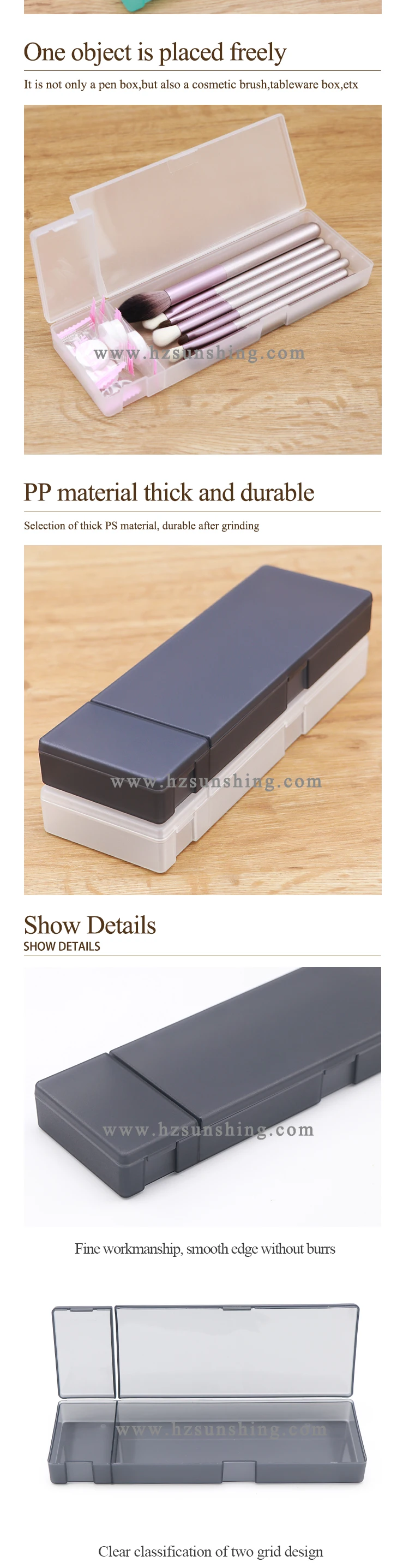 School Art Marker Double Decker Ballpoint Ball Pen Container Plastic ...