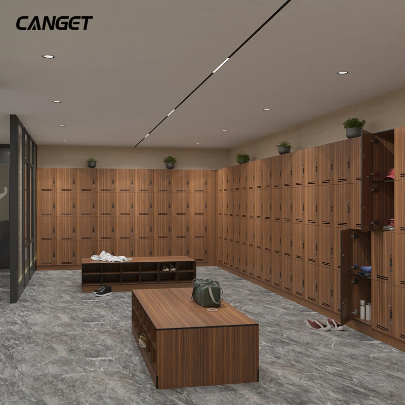 Moistureproof Durable HPL Phenolic Locker Wood Commercial Gym Lockers ...
