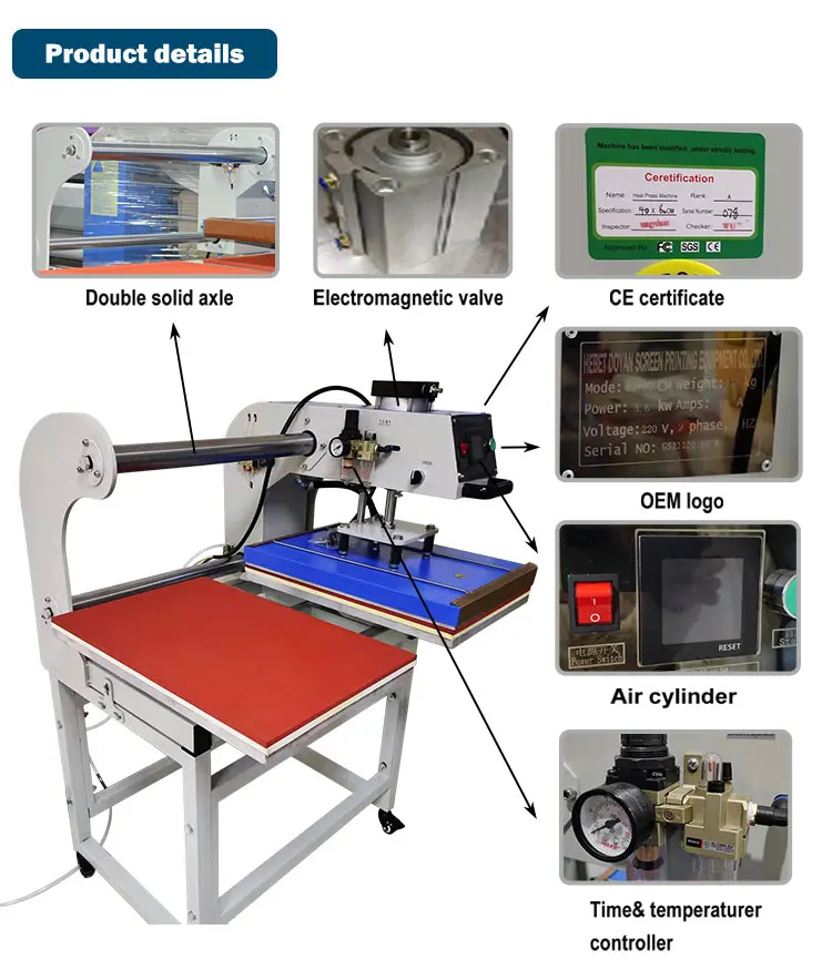 Auto Open Dual Double Station Pneumatic Heat Press Machine