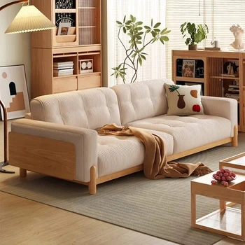 Japanese Style Sofa Small Apartment Solid Wood Simple Modern Living ...