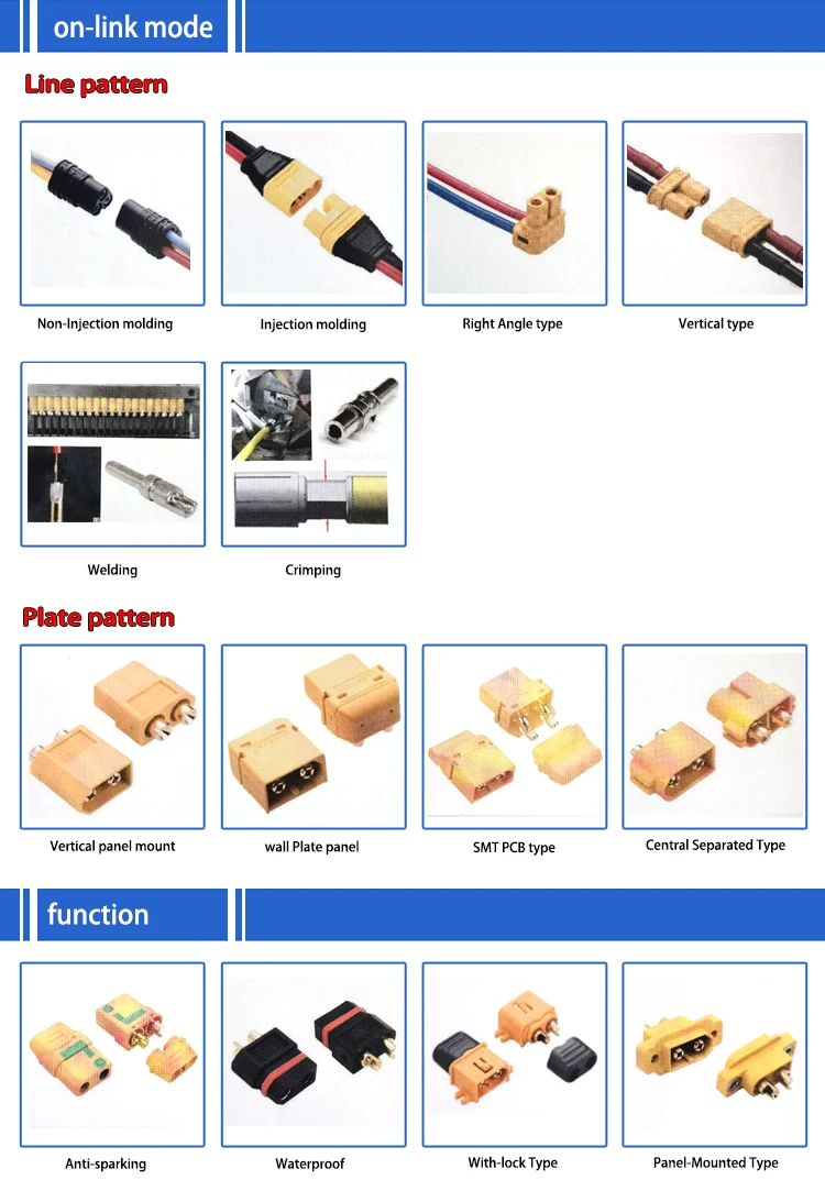 Amass Connector 5-20A 2PIN XT30 Series for Electric Vehicles