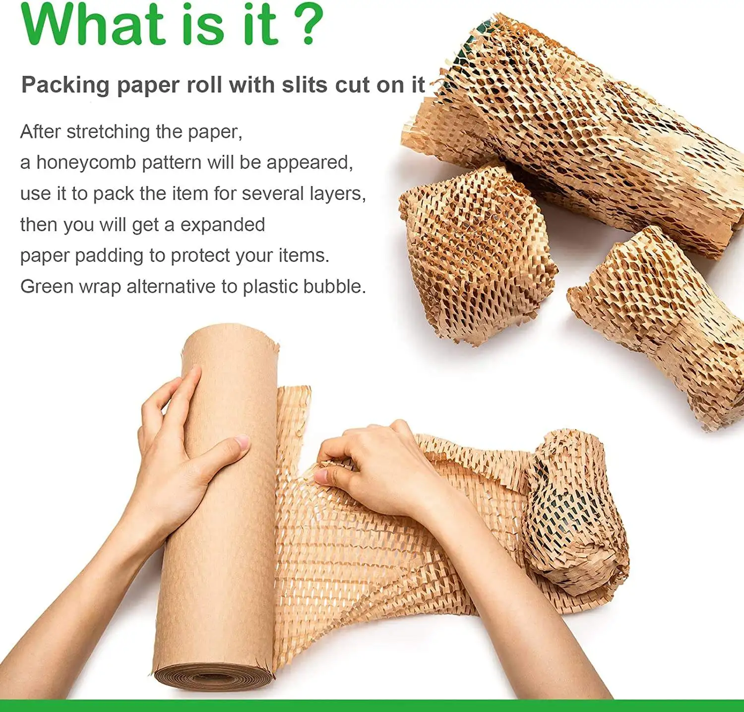 Oem Kraft Bubble Cushioning Honeycomb Wrapping Packing Roll Paper ...