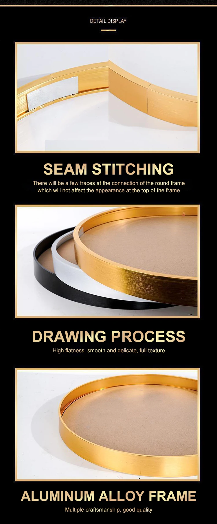 Hot Sale Aluminum Photo Round Frame Profile Metal Round Picture Frame ...