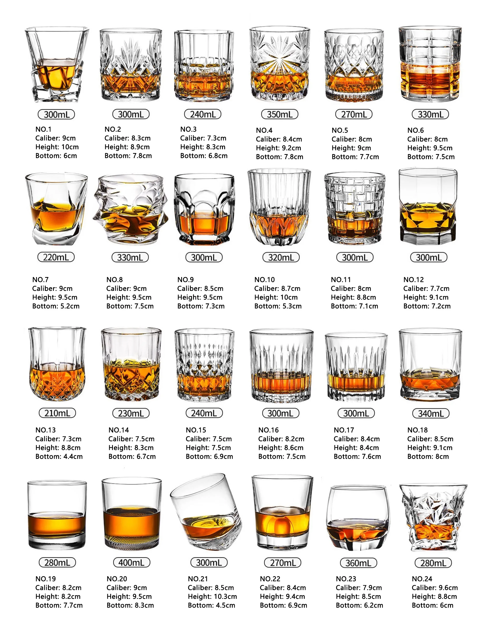 Lead-free Glass Delicate Bar Glassware Thicken Crystal Rocks Glass ...