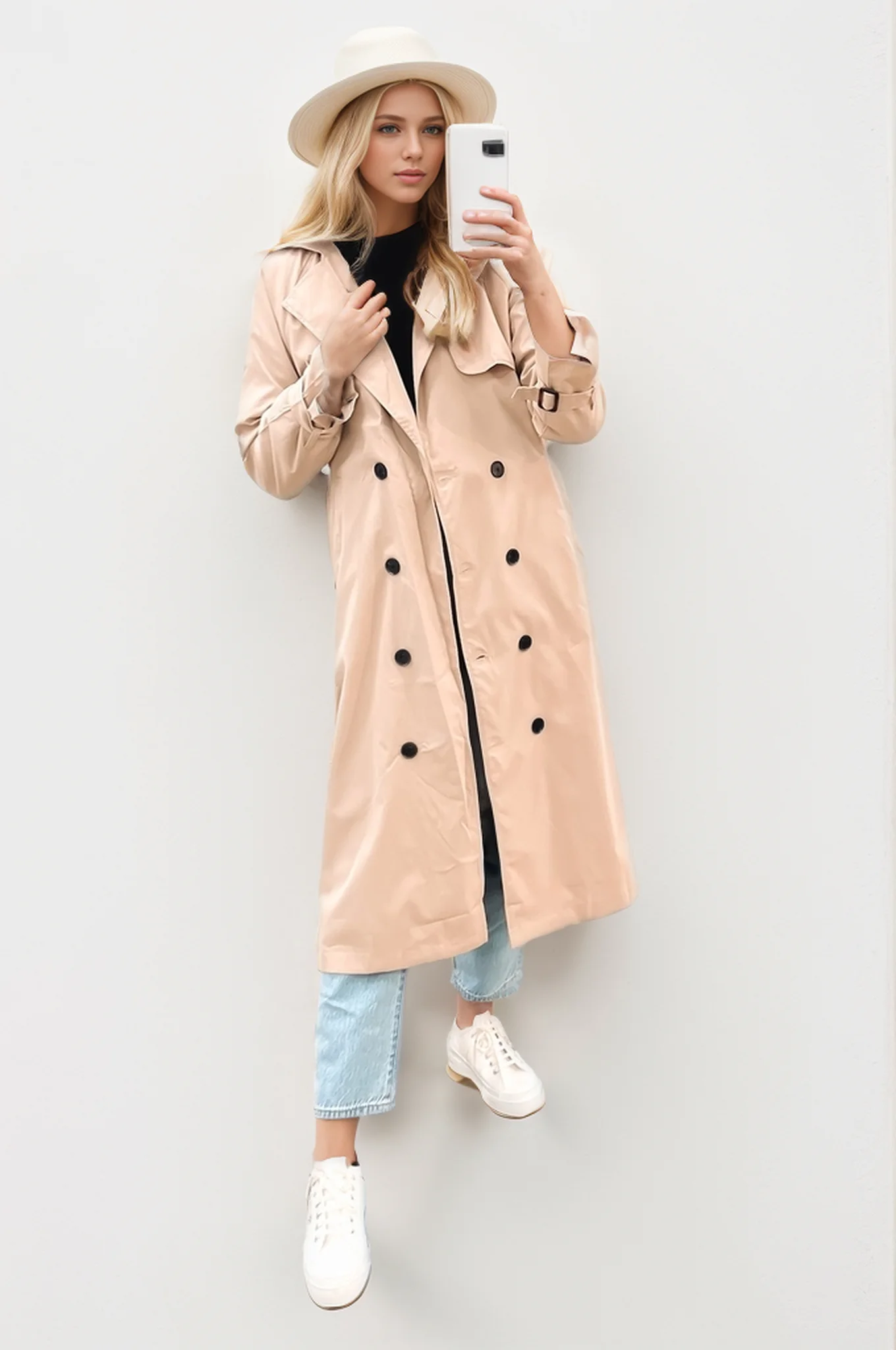 Oem Custom New Oversized Classic Trench Coat Women Modest Long Double ...