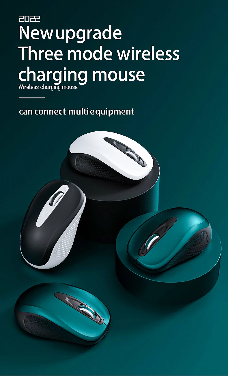 Custom Logo Green Mini Bt Computer Mice Wireless Rechargeable Mouse ...